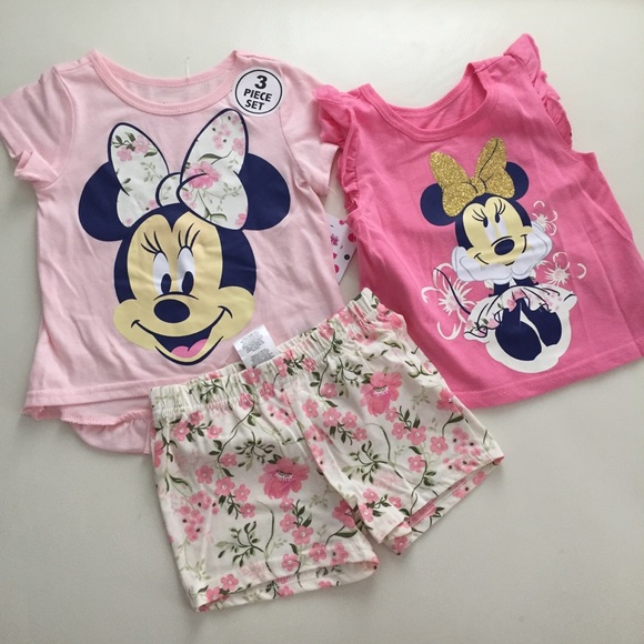 Disney | Matching Sets | Disney Minnie Mouse Cute Floral Shorts Set ...